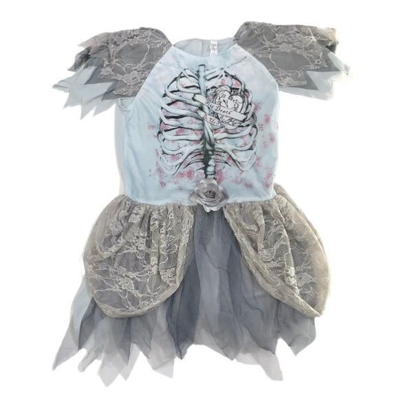 Costumes | Girls Skeleton Zombie Bride 3 Piece Costume Nwt | Poshmark